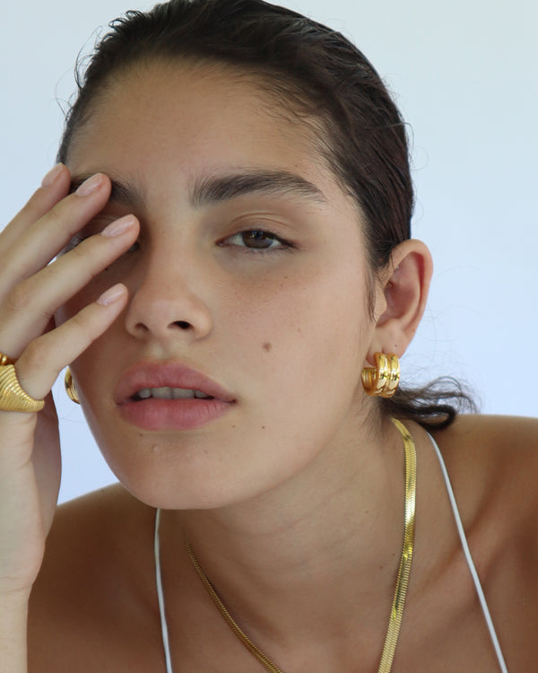 Rhea Hoops in Gold - Reliquia Collective